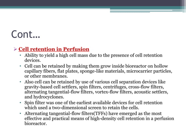 Perfusion Culture System | PPTX | Biotech and Biomedical Industry | Industries