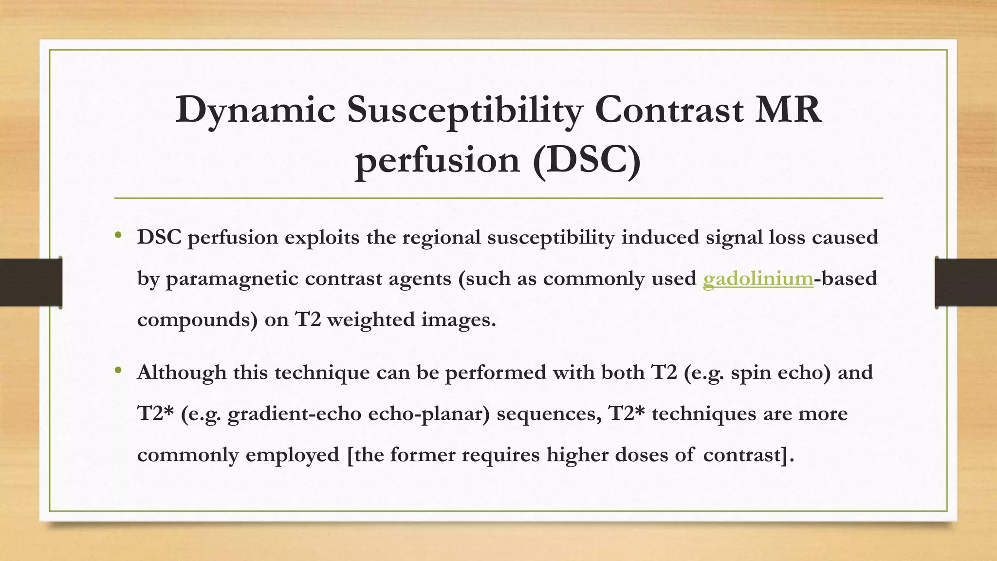 Perfusion MRI (DSC and DCE perfusion techniques) for radiology ...