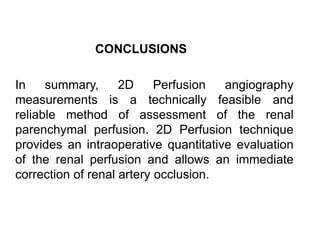 Renal Perfusion after EVAR: functional assessment with 2D perfusion ...