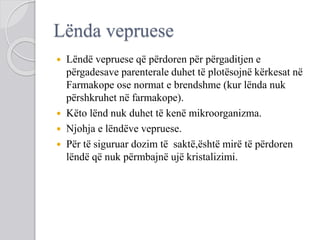 Pergadesat parenterale dhe pergaditja e tyre | PPTX