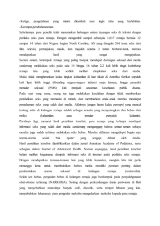 Pergaulan bebas dikalangan remaja | PDF