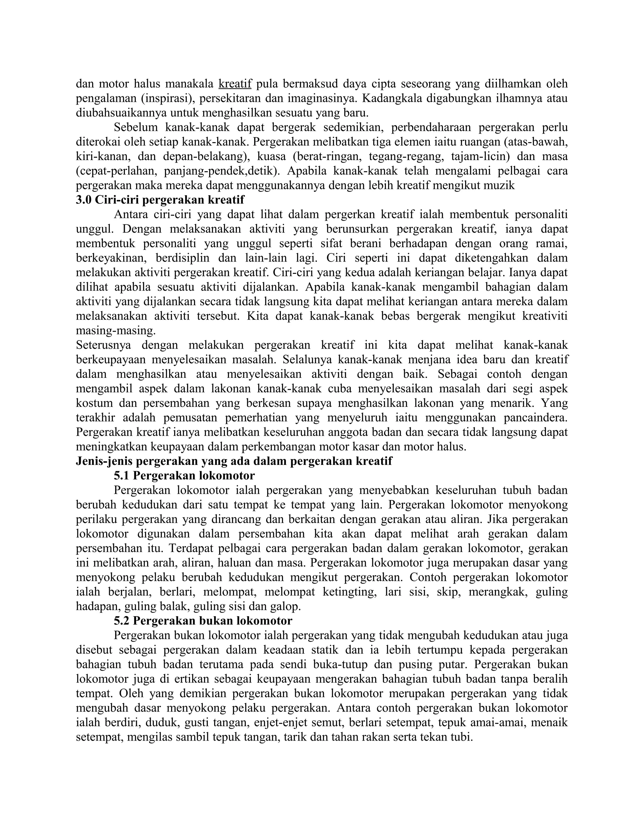 Pergerakan kreatif untuk pelajar ipgkkb | DOC