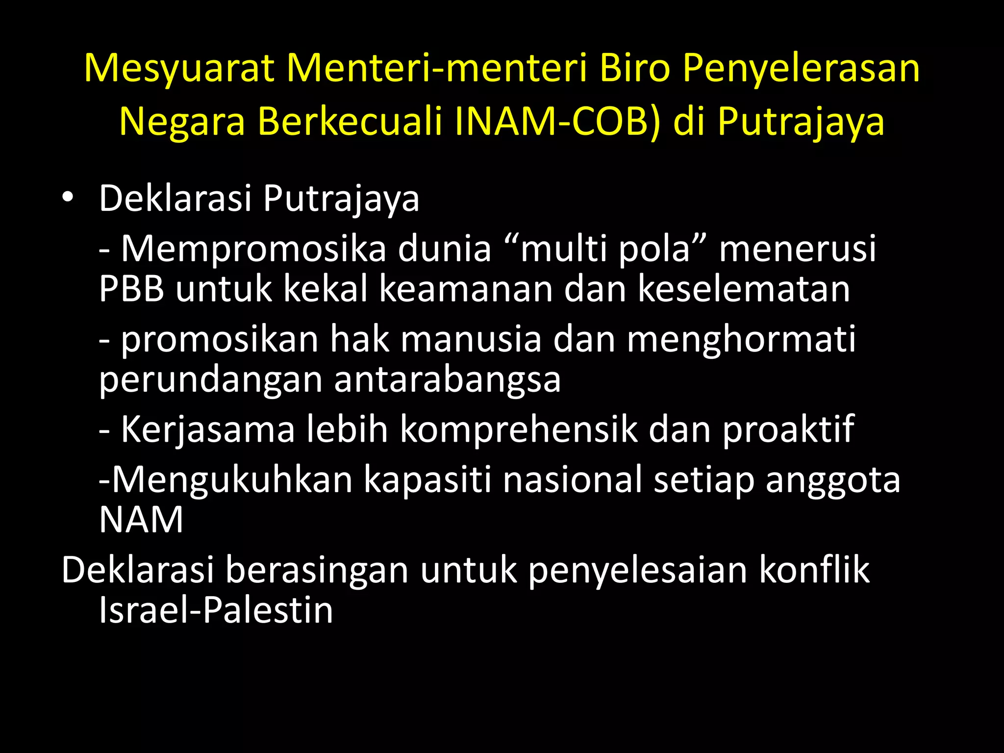 Pergerakan negara negara berkecuali (NAM) | PPTX