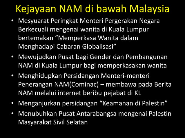 Pergerakan negara negara berkecuali (NAM) | PPTX