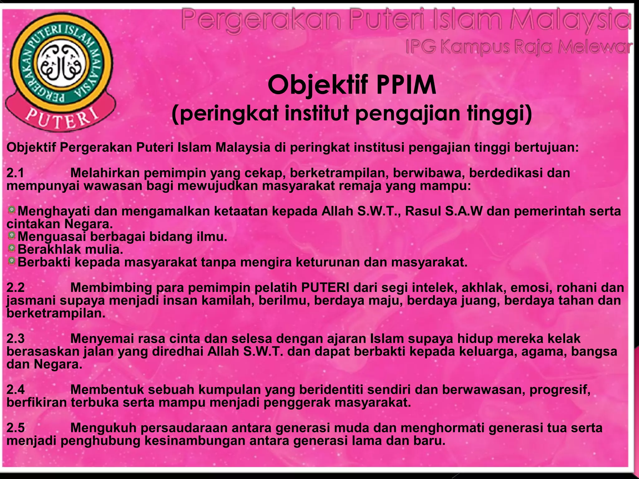 Pergerakan puteri islam | PPT