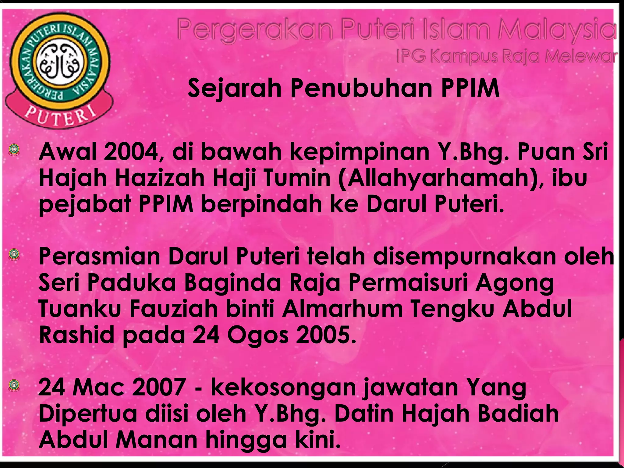 Pergerakan puteri islam | PPT