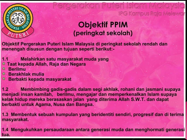 Pergerakan puteri islam | PPT