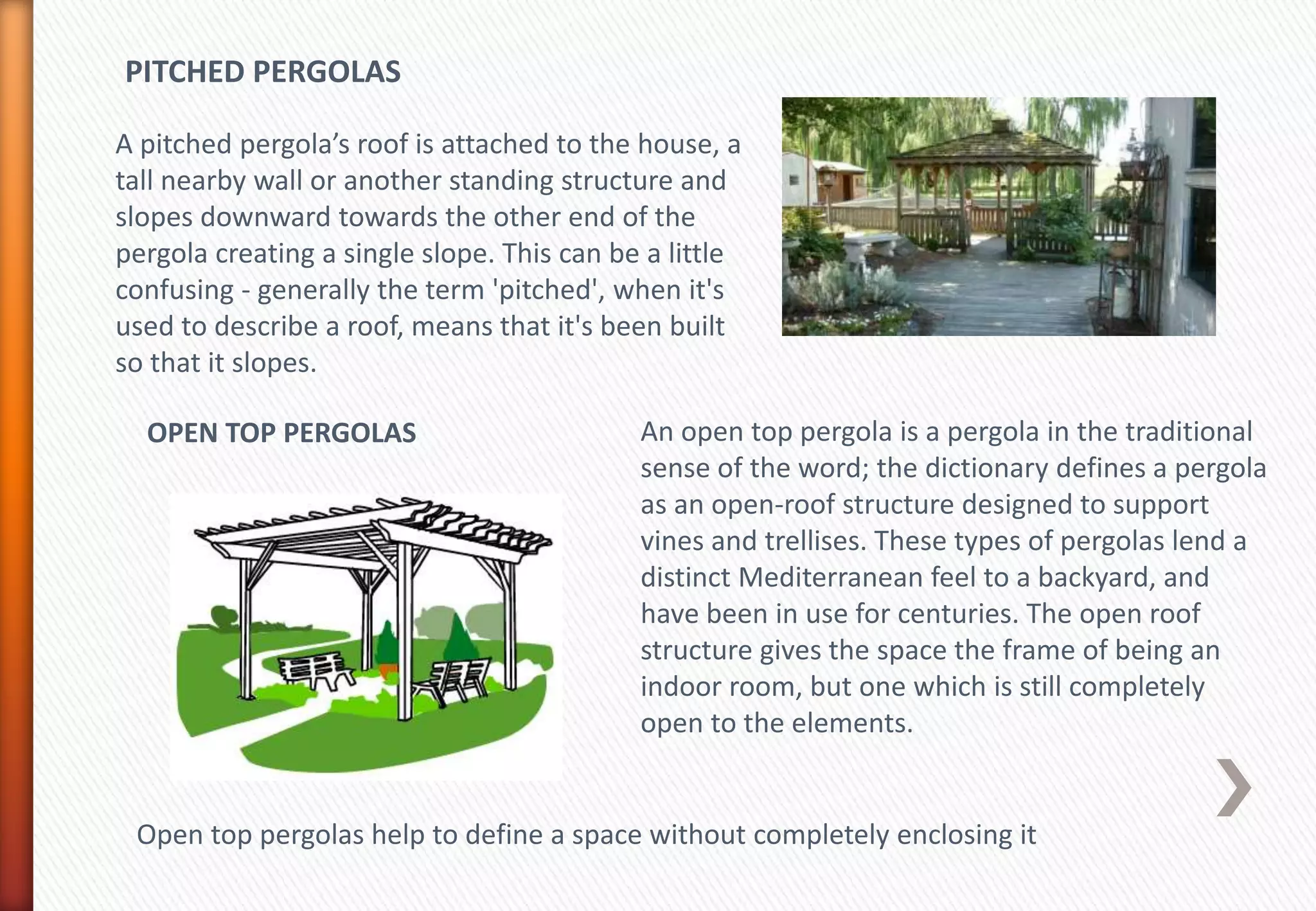 Pergola meaning, types, design and construction | PPTX