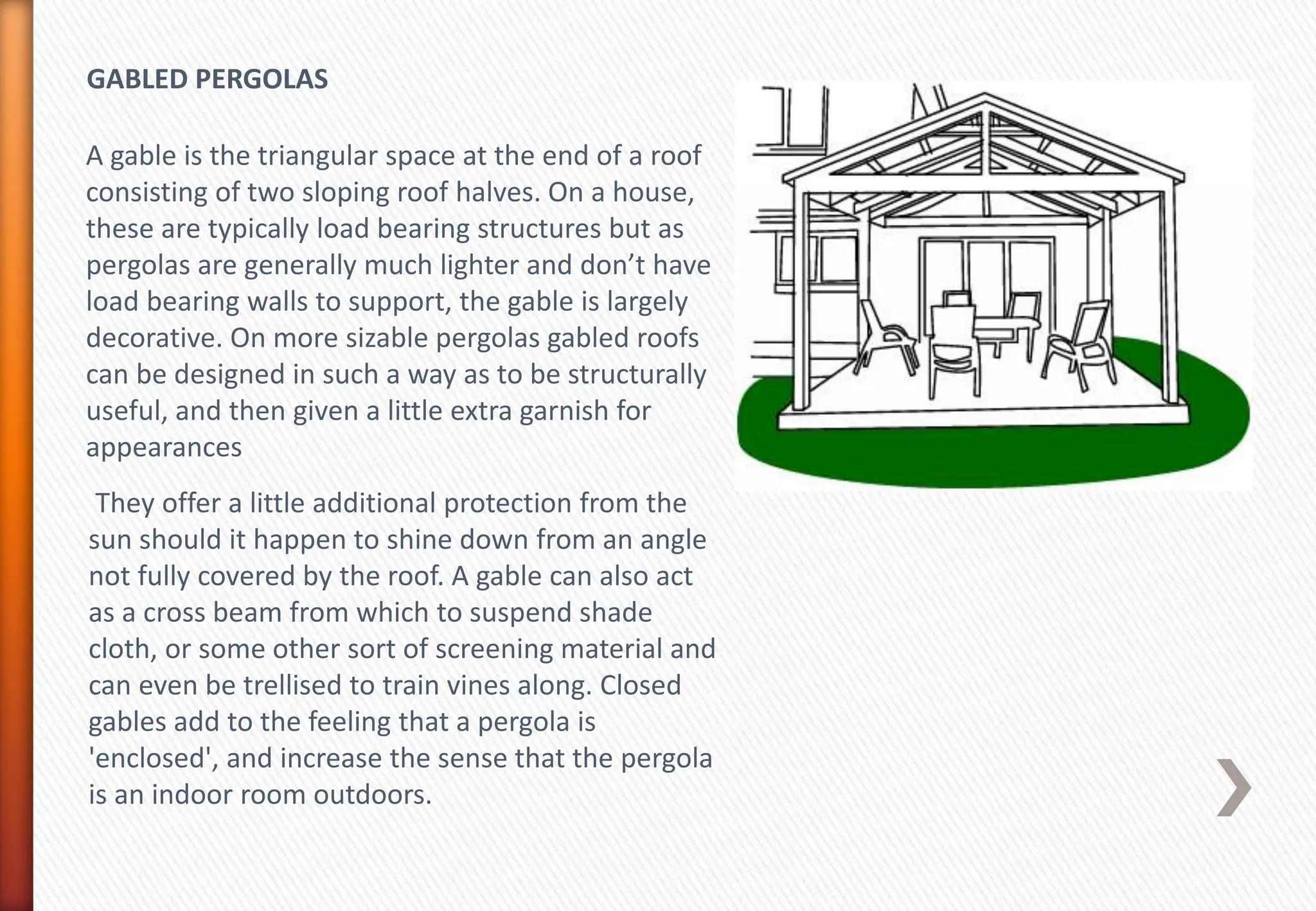 Pergola meaning, types, design and construction | PPTX