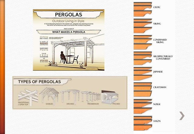 Pergola meaning, types, design and construction | PPTX | Woodworking ...