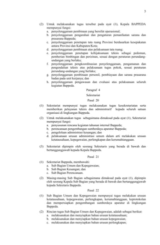 Pergub Provinsi Lampung Nomor 33 thn2010_ Tupoksi bappeda | PDF