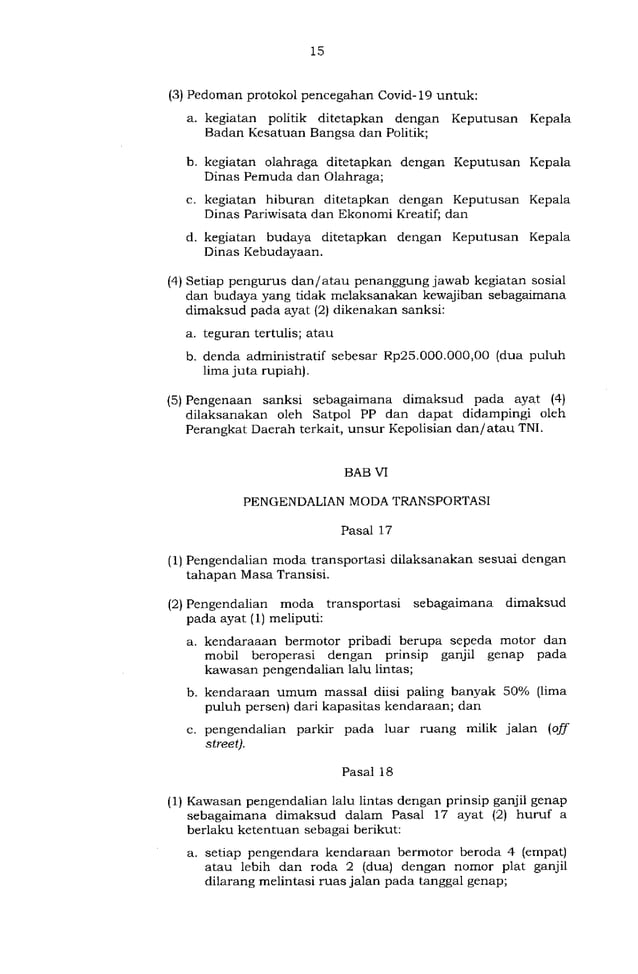 Pergub DKI No 51 tahun 2020 | PDF