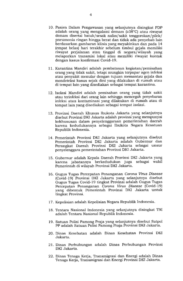 Pergub DKI No 51 tahun 2020 | PDF