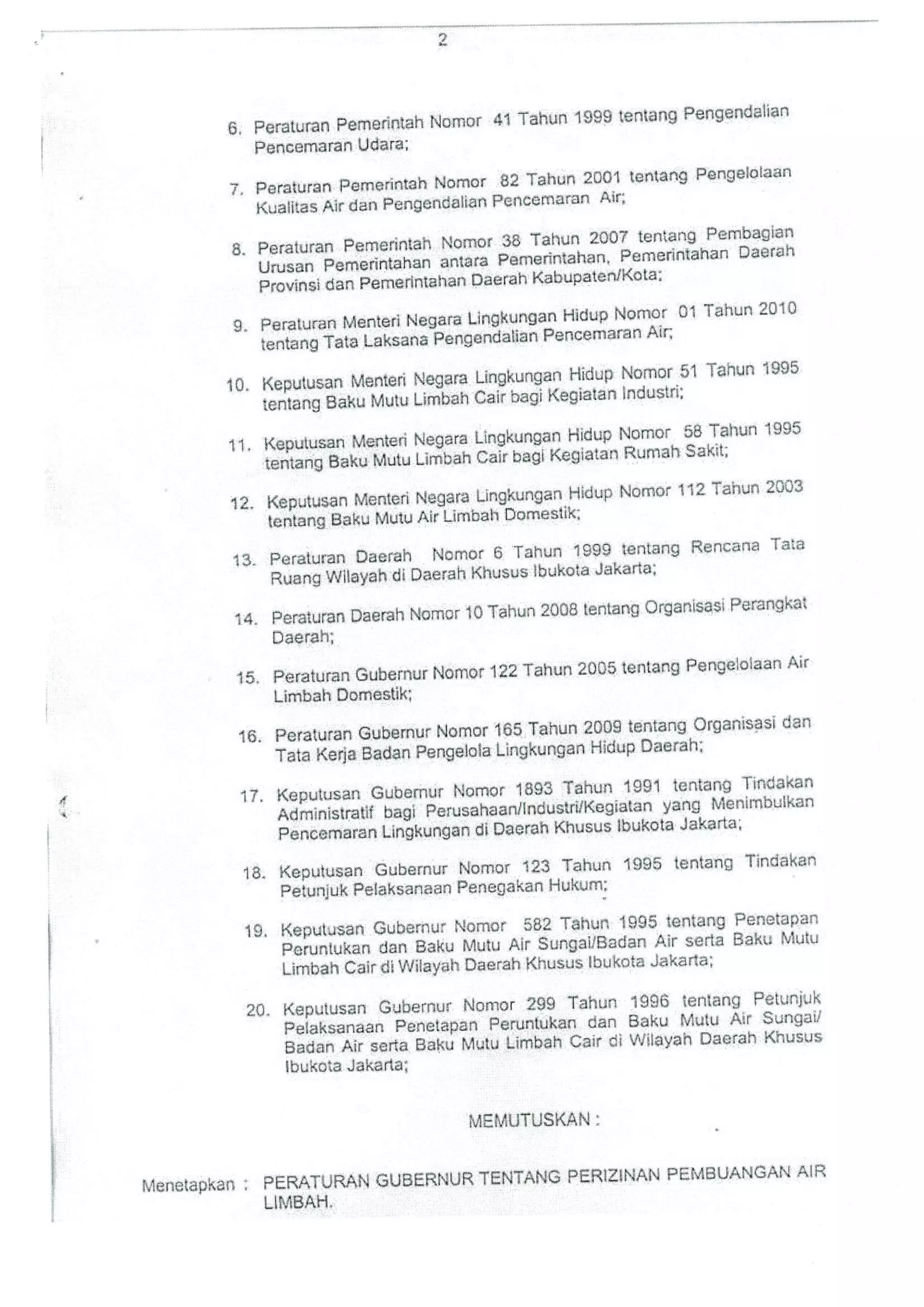 Pergub dki no 220 tahun 2010 Perizinan pembuangan air limbah | PDF