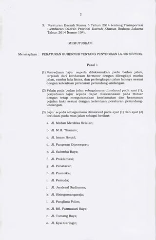 Pergub Lajur Sepeda | PDF
