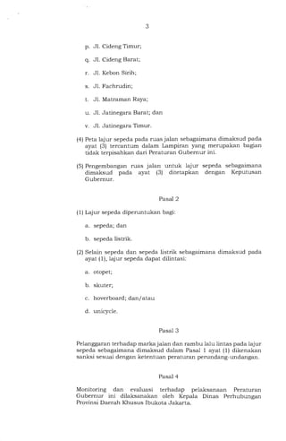 Pergub Lajur Sepeda | PDF