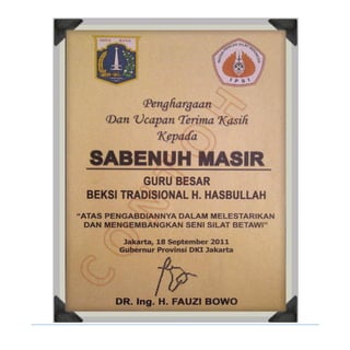 Perguruan Pencak Silat Beksi Tradisional H Hasbullah | PDF