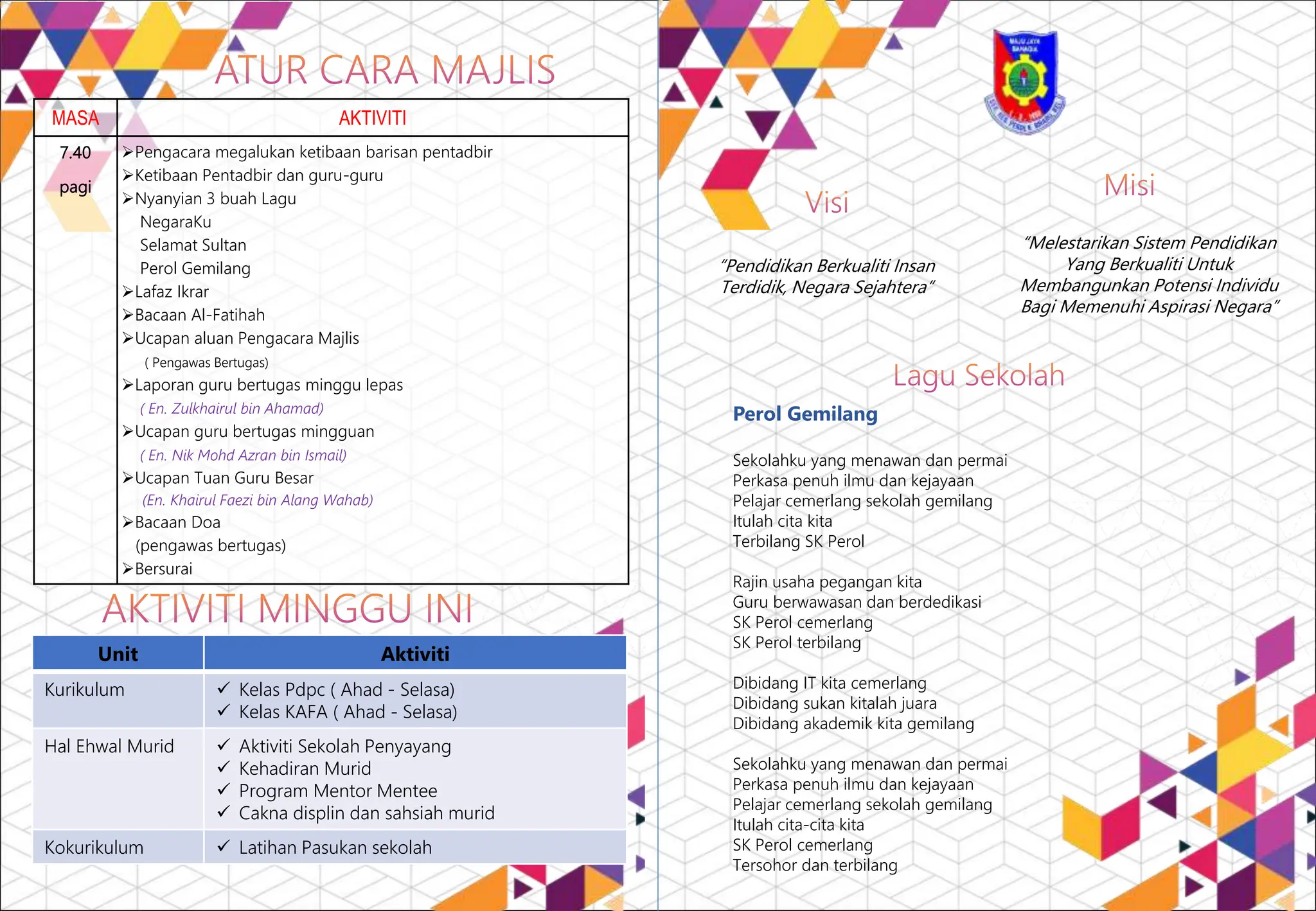 Buku Program Perhimpunan Mingguan sekolah.ppt