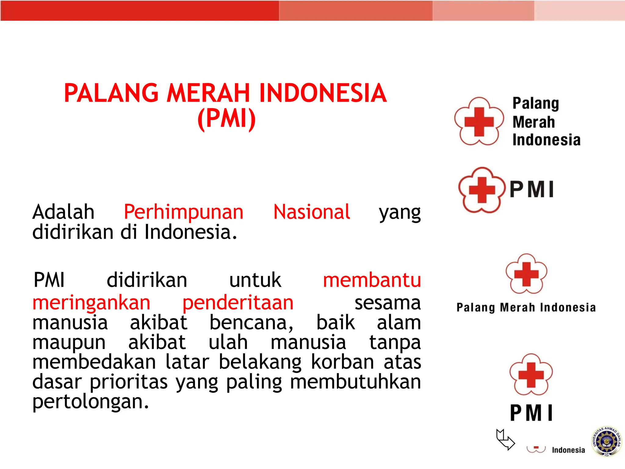 Perhimpunan Palang Merah Indonesia tingkat madya wira | PPTX