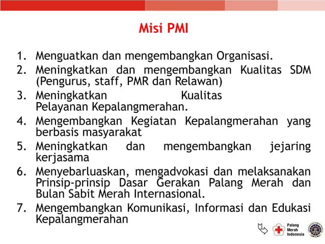 Perhimpunan Palang Merah Indonesia tingkat madya wira | PPTX
