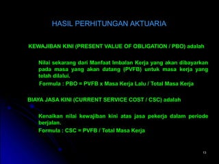 Perhitungan aktuaria imbalan pasca kerja | PPTX