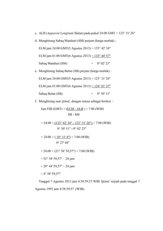 Perhitungan awal bulan syawal 1434 h | DOCX