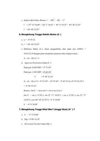 Perhitungan awal bulan syawal 1434 h | DOCX