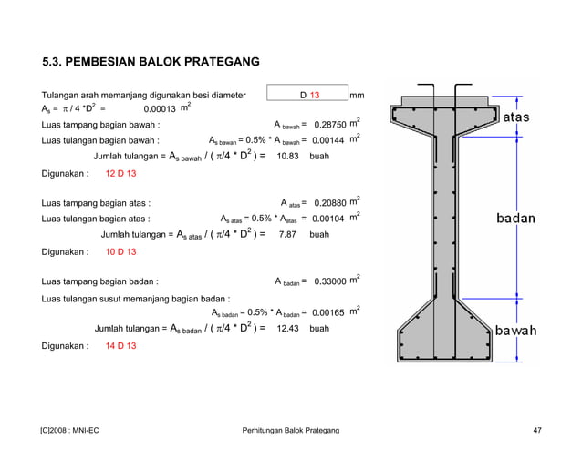 Perhitungan balok prategang_pci_-girder | PDF