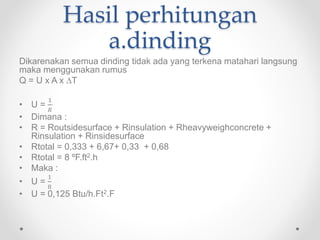 Perhitungan cooling load di pt aqua wonosobo | PPT