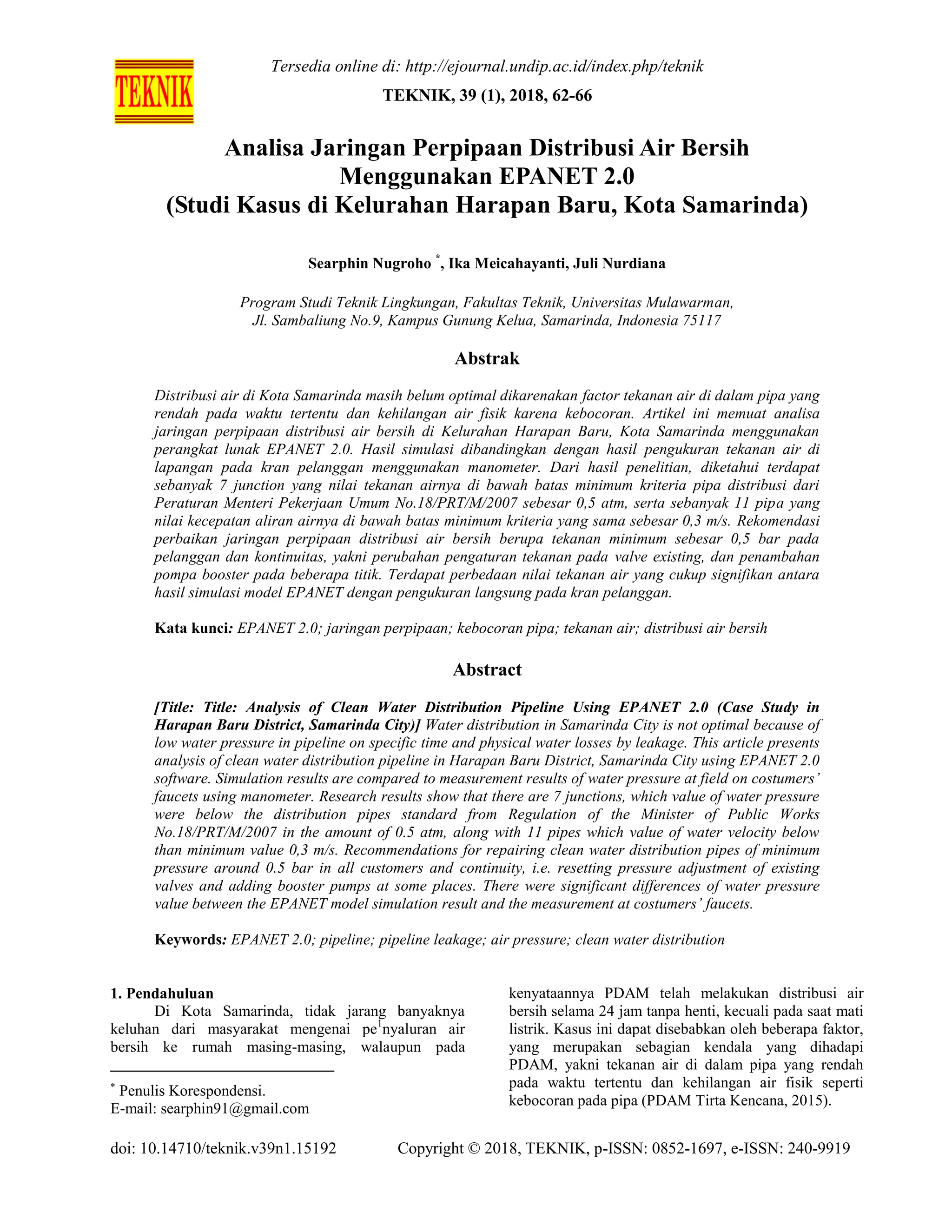 Perhitungan untuk dapat mengetahui debit air | PDF
