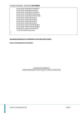 Program Hitung di java dan netbeans | PDF