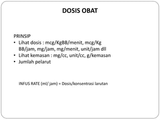perhitungan FARMASI DAN PENCAMPURAN SEDIAAN INTRAVENA PADA CRITICALLY ...