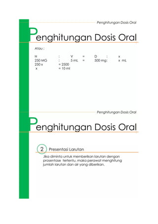 PEMBERIAN OBAT ORAL dan Perhitungan Dosis Obat | PDF