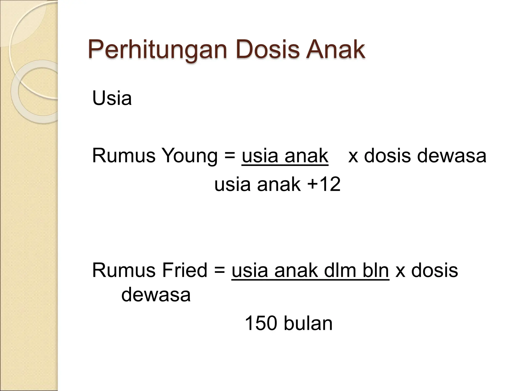 CARA PERHITUNGAN DOSIS UNTUK SMK FARMASI | PPT