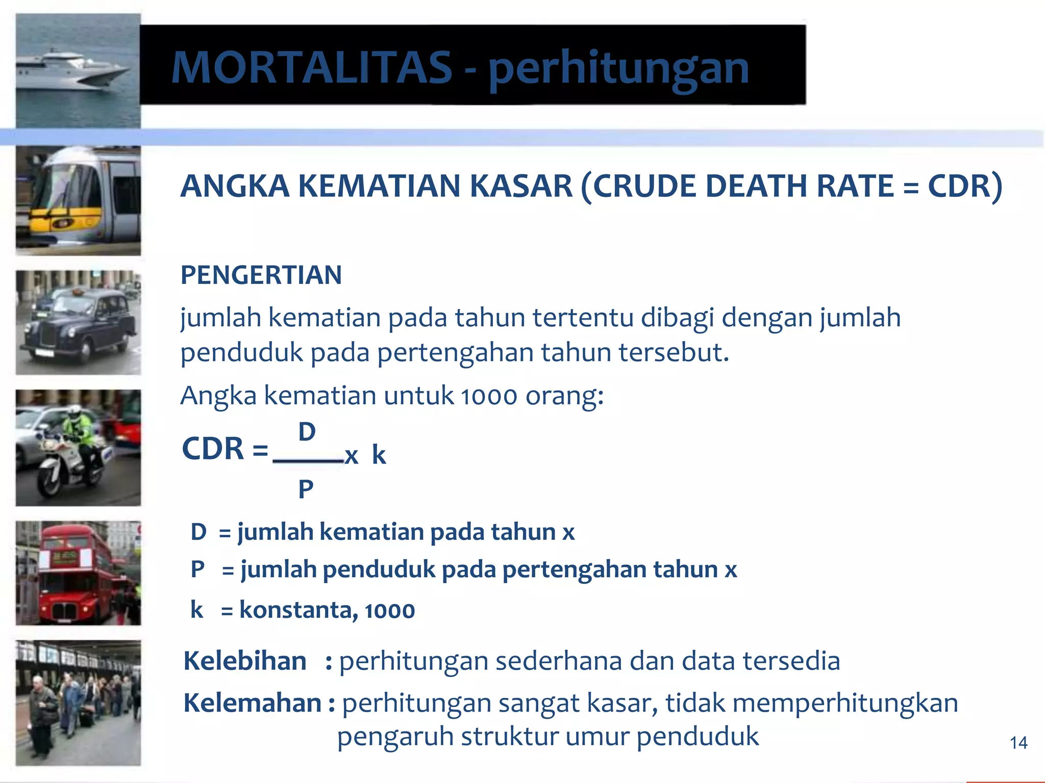 Perhitungan fertilitas, mortalitas dan migrasi | PPTX