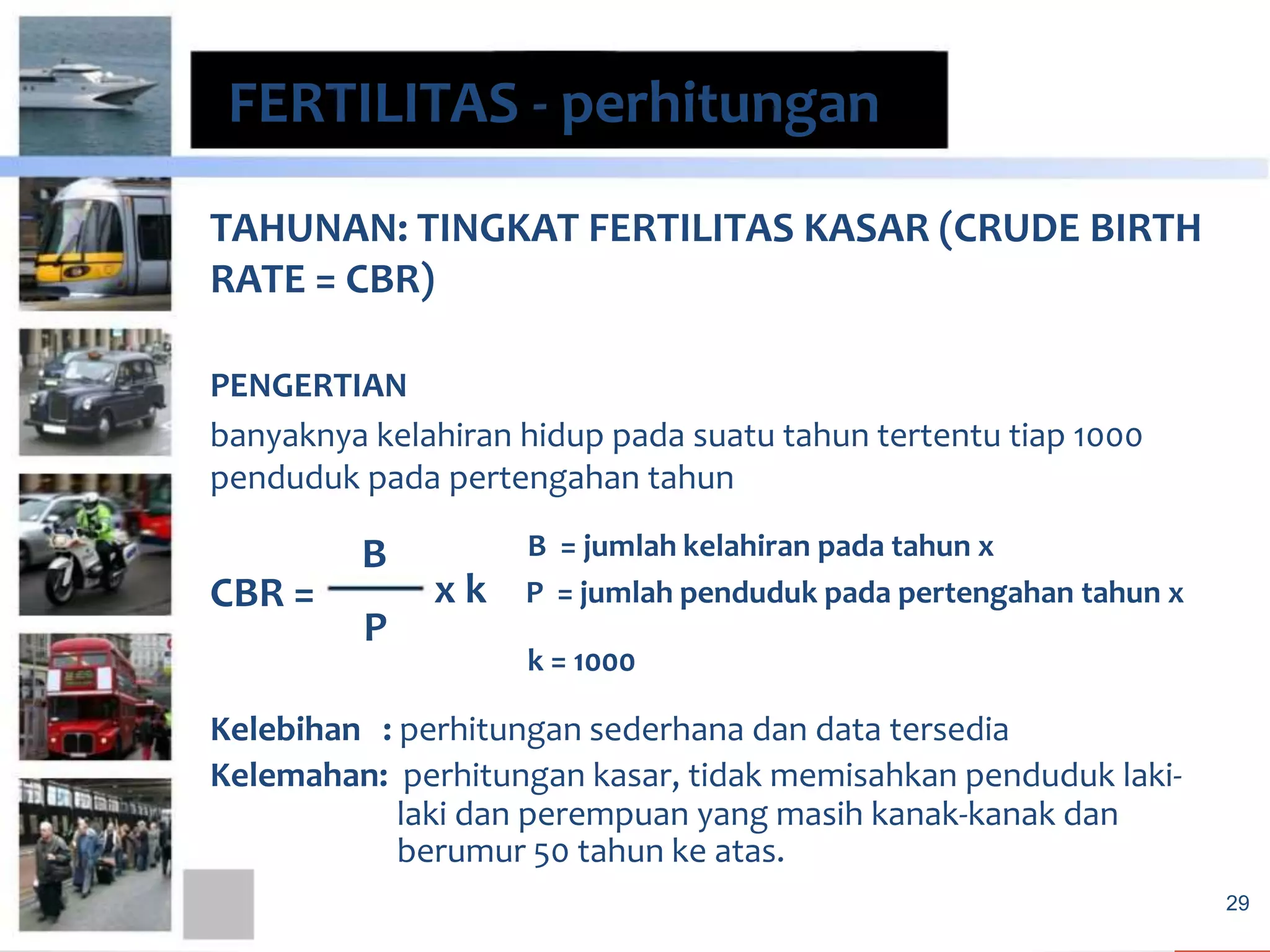 Perhitungan fertilitas, mortalitas dan migrasi | PPTX