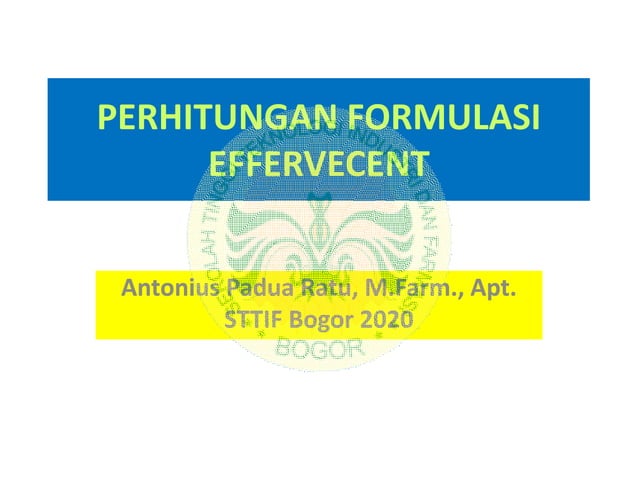 PERHITUNGAN FORMULASI EFFERVECENT | PDF