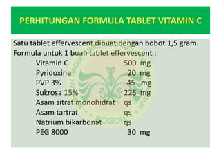 PERHITUNGAN FORMULASI EFFERVECENT | PDF