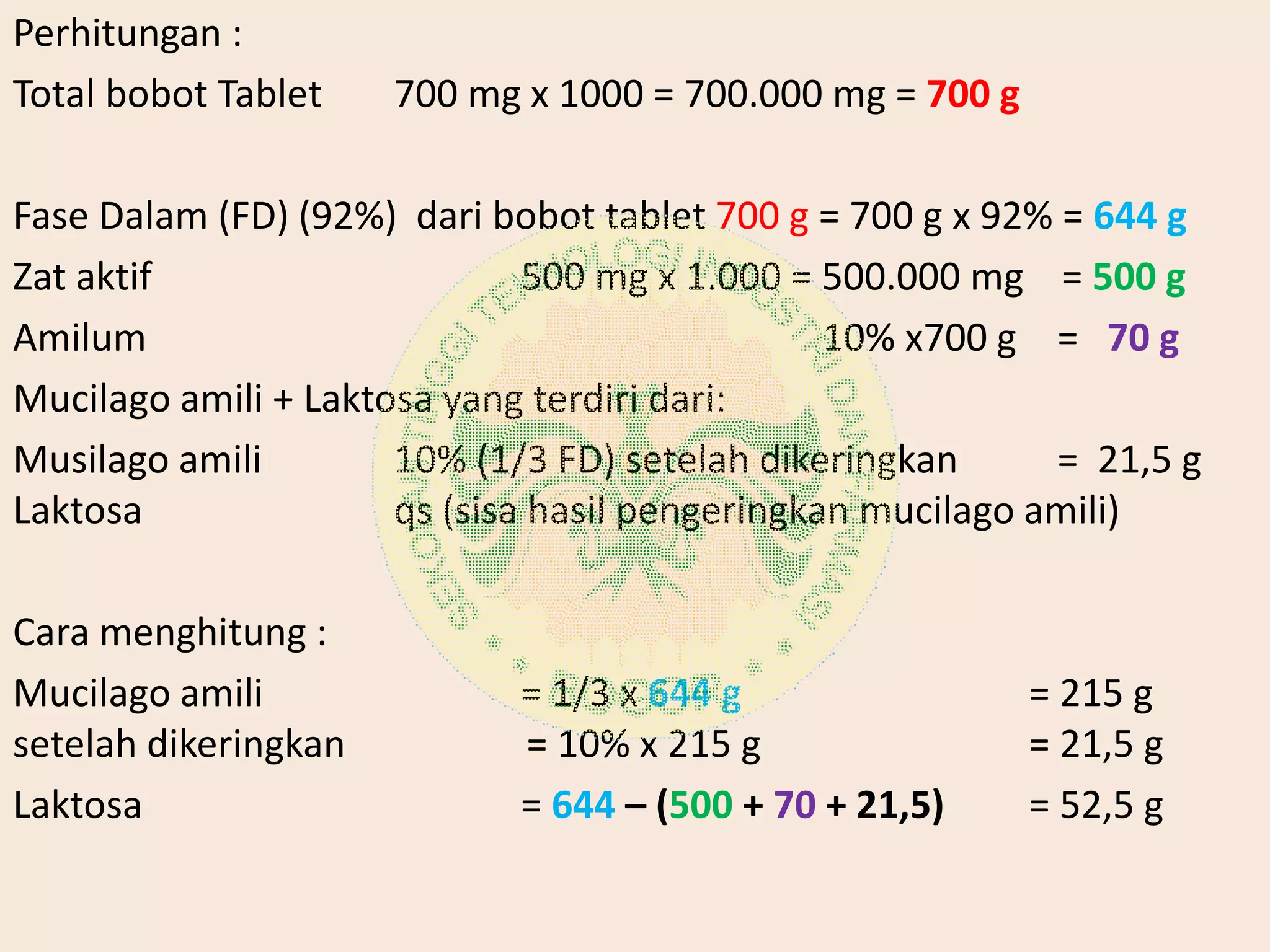 PERHITUNGAN FORMULASI GRANULASI BASAH DAN KERING | PDF