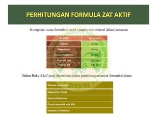 PERHITUNGAN FORMULASI TABLET | PDF