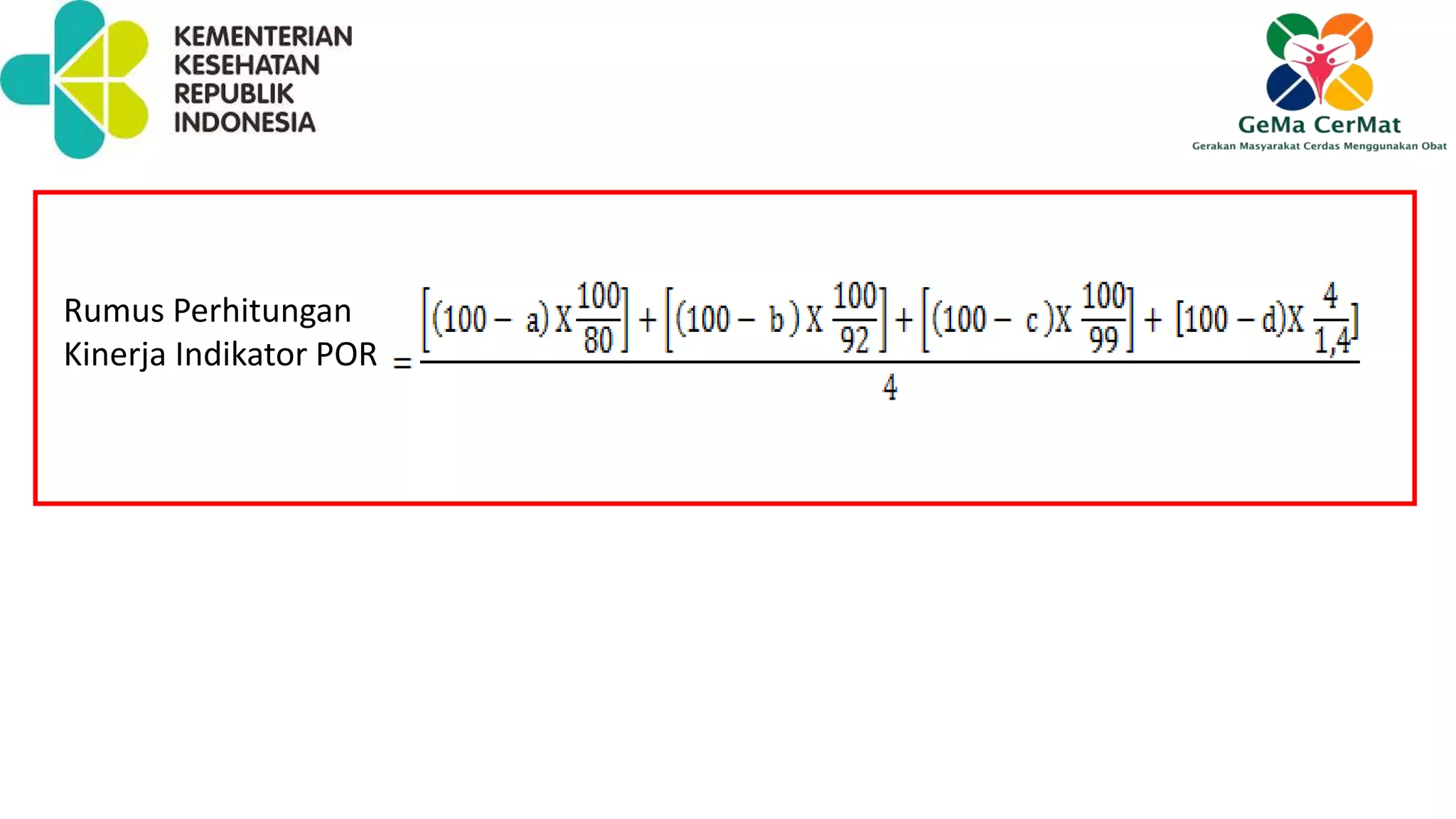 Perhitungan indikator por 2019 | PPTX