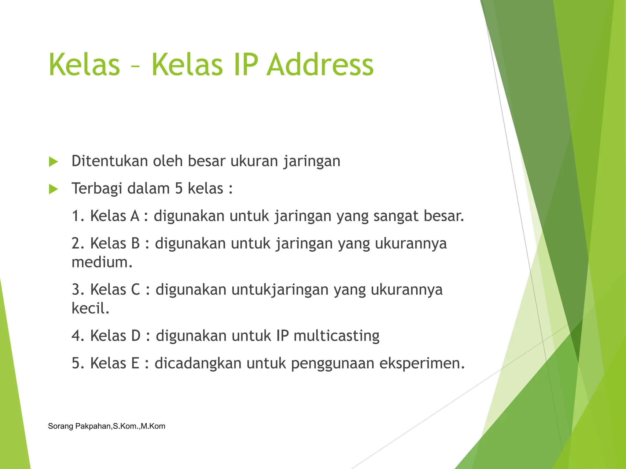 Perhitungan IP Address, Untuk mata kuliah rpl | PPT