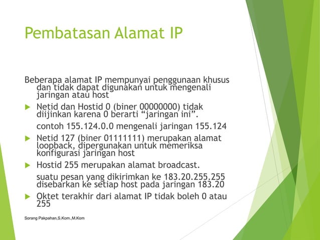 Perhitungan IP Address, Untuk mata kuliah rpl | PPT