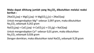 Perhitungan penentuan kadar NaCl dalam air laut. | PPTX