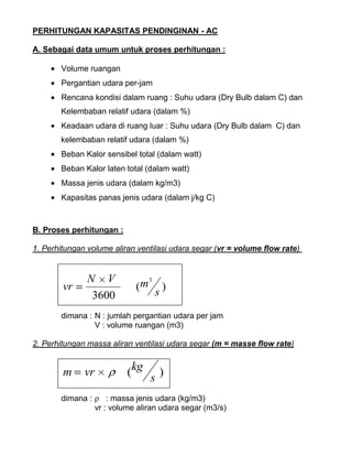 Perhitungan kapasitas ac | DOCX