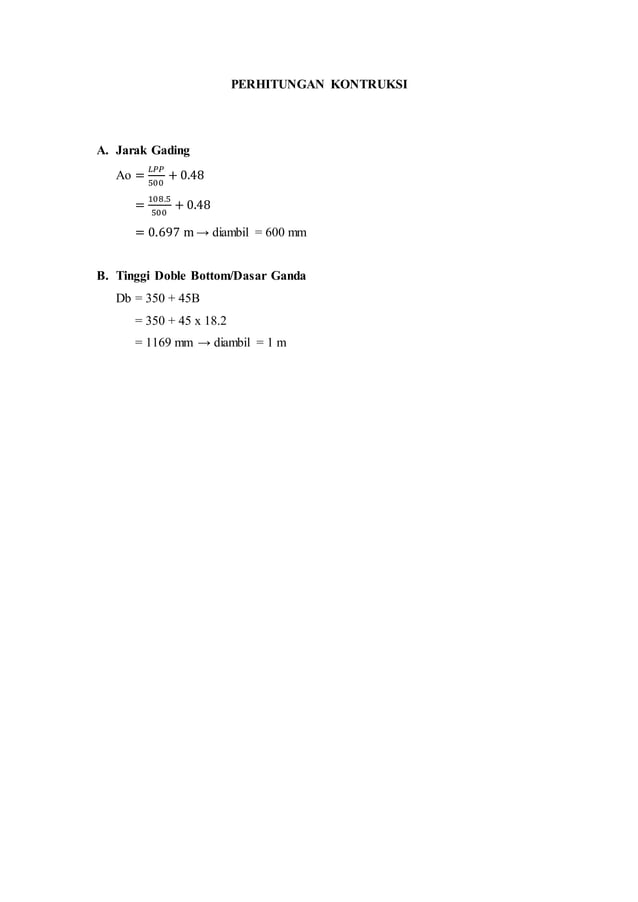 Perhitungan kontruksi | DOCX
