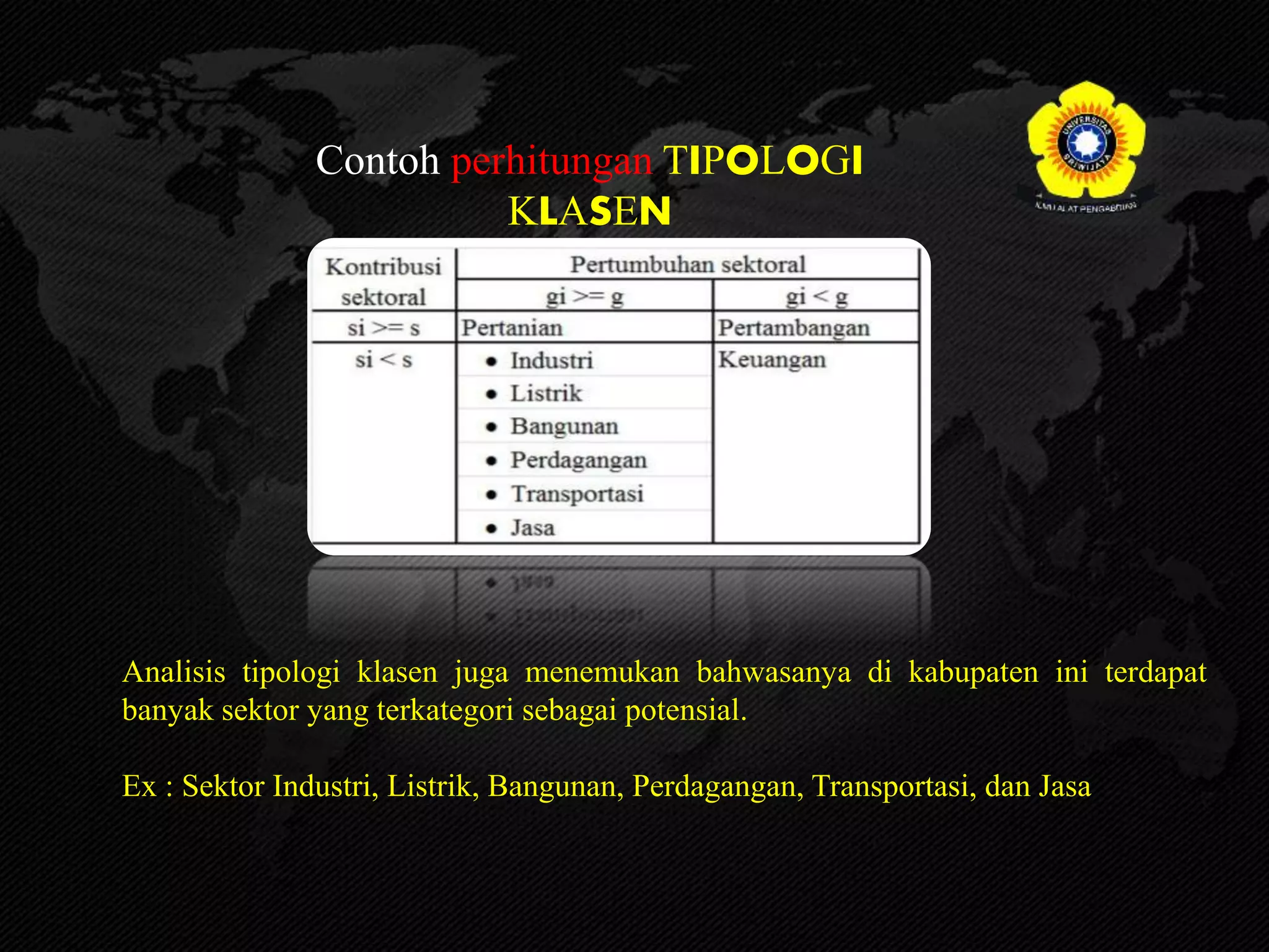 Perhitungan Location Quentient, Shift Share, dan Typologi Klasen | PPTX