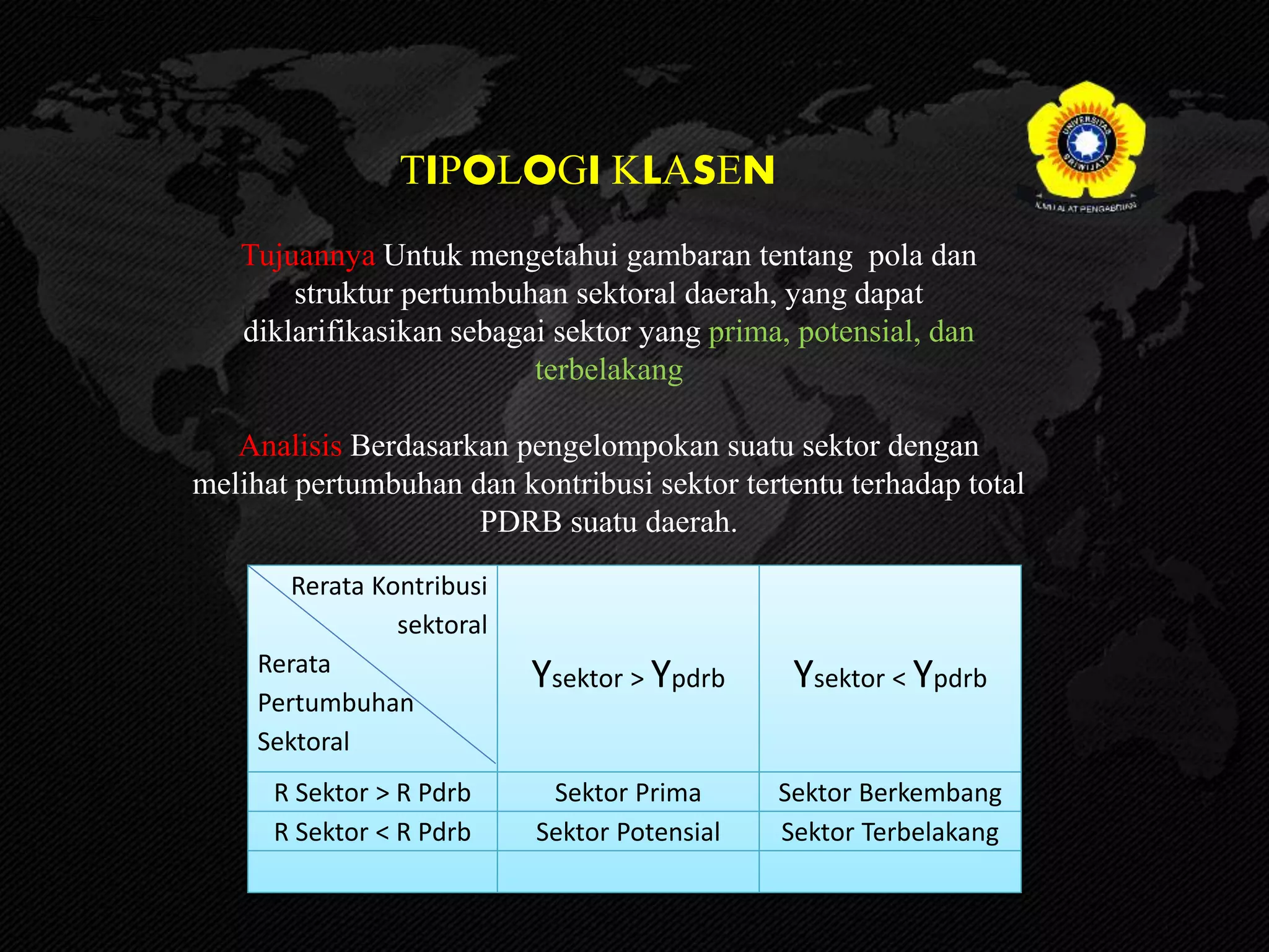 Perhitungan Location Quentient, Shift Share, dan Typologi Klasen | PPTX