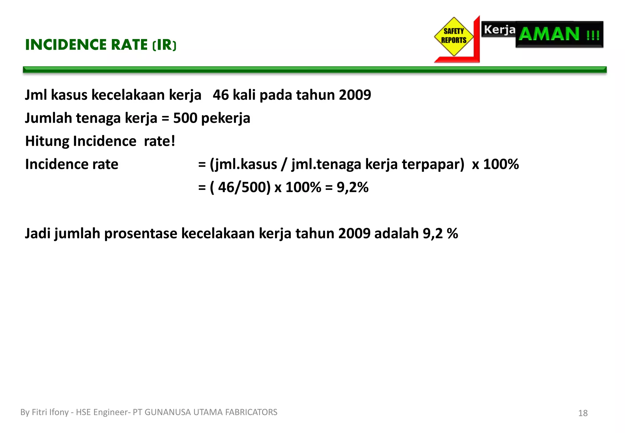Perhitungan & penilaian hse statistik bagian 1 rev.00