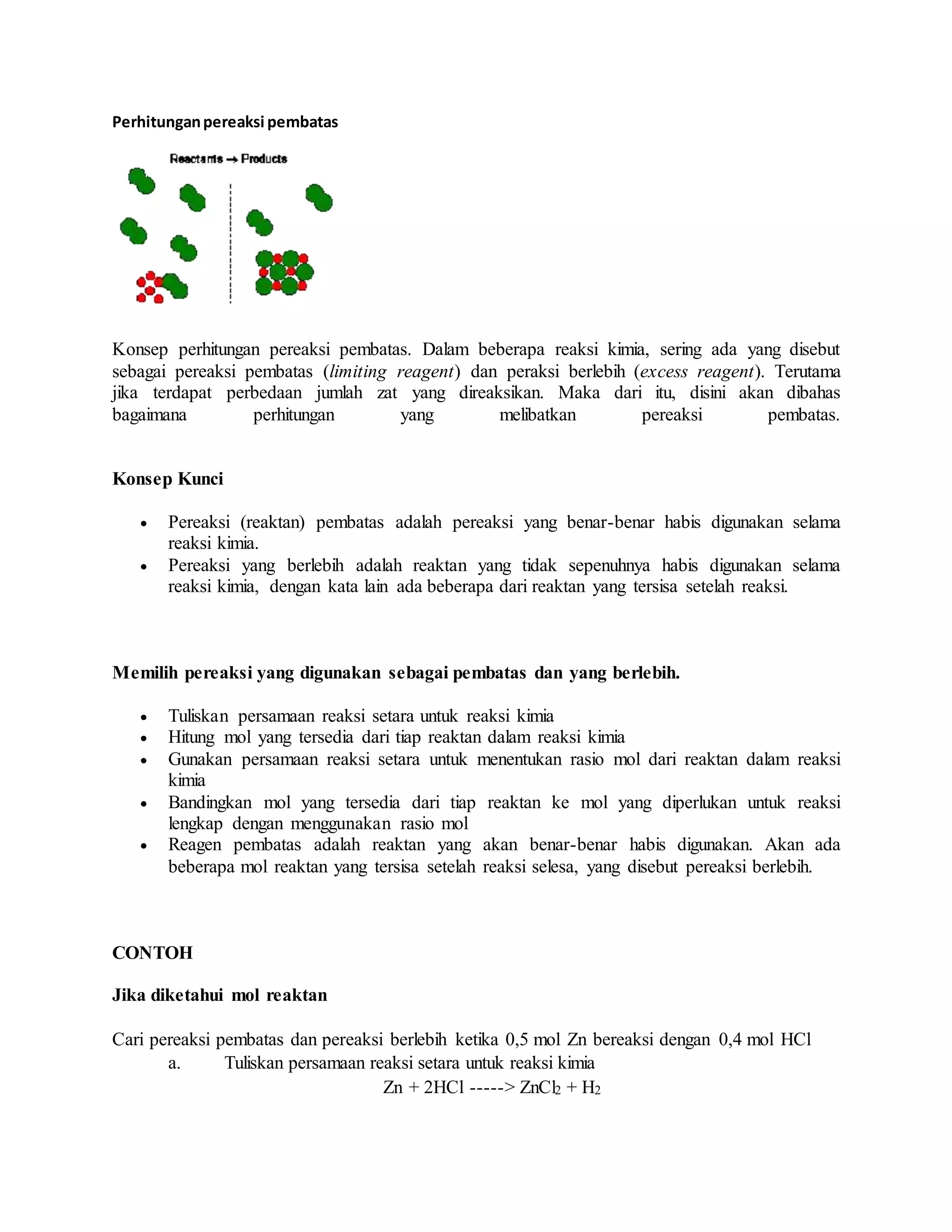 Perhitungan pereaksi pembatas | DOCX